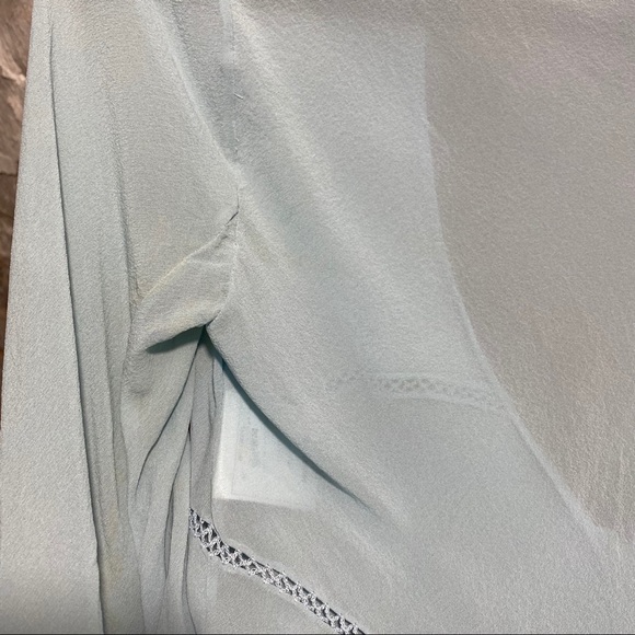 Dior | Tops | Christian Dior Baby Blue Silk Chiffon Blouse | Poshmark